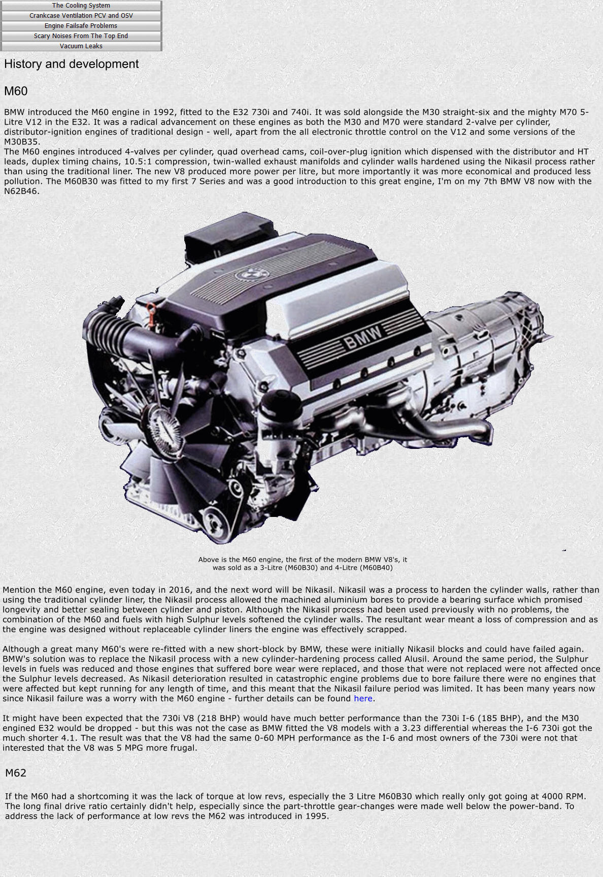 Timm's BMW_M60_M62_M62TU_Engine Details and common problems